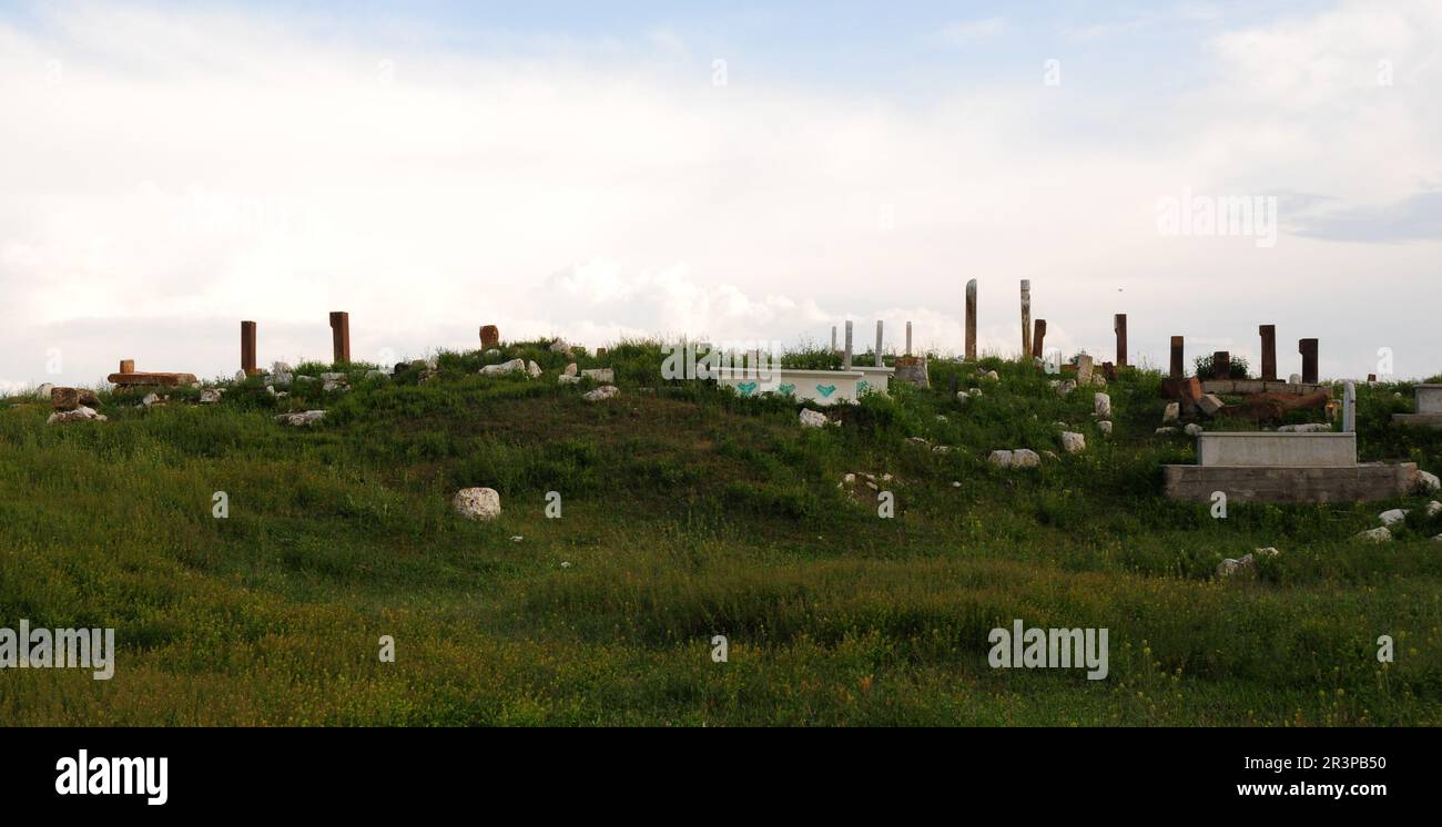 The Celebibagi Seljuk Cemetery, located in Ercis, Turkey, contains ...