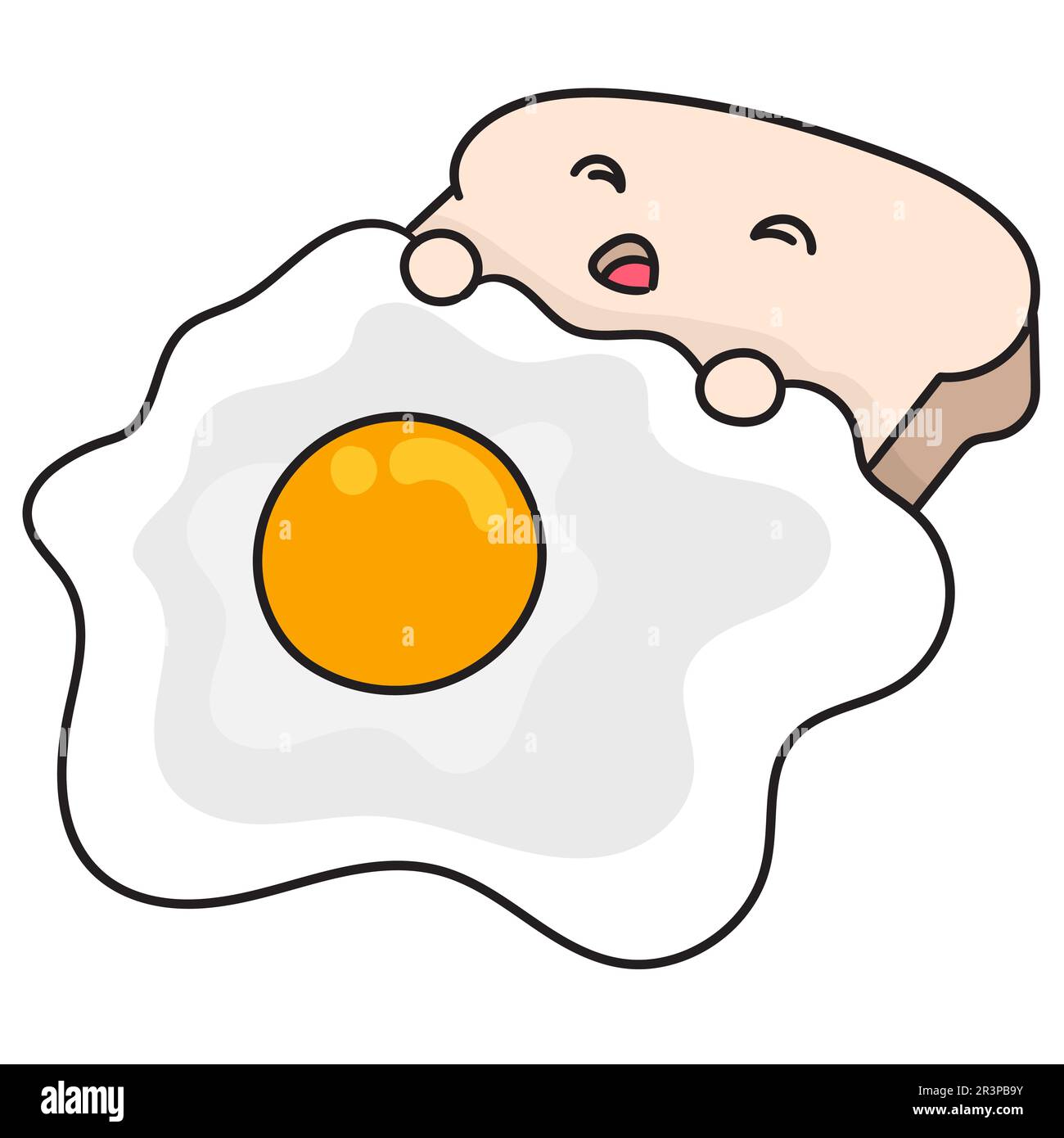 Bread kawaii breakfast Cut Out Stock Images & Pictures - Alamy