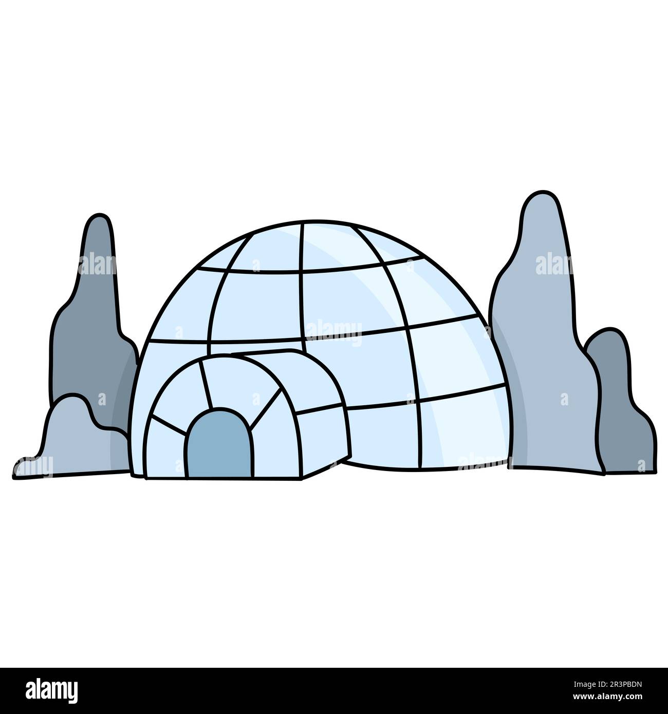 Igloo cartoon image of ice house, doodle kawaii. doodle icon image ...