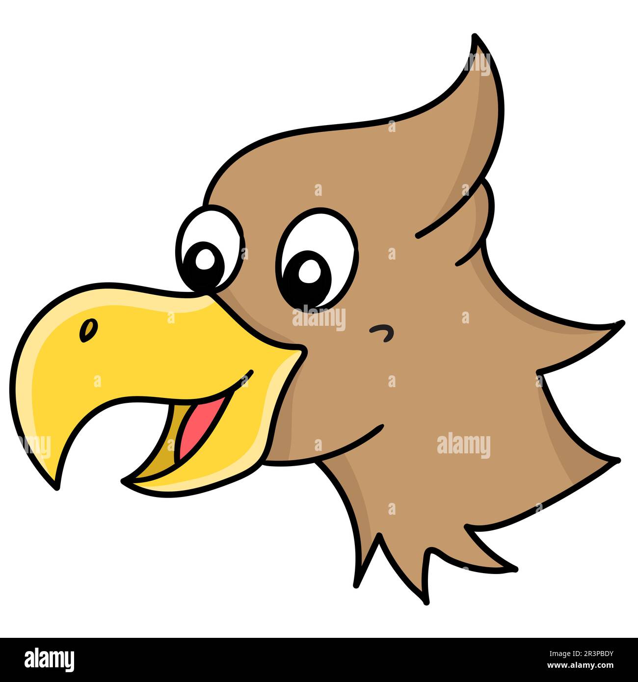 Smiling eagle head emoticon, doodle kawaii. doodle icon image Stock ...