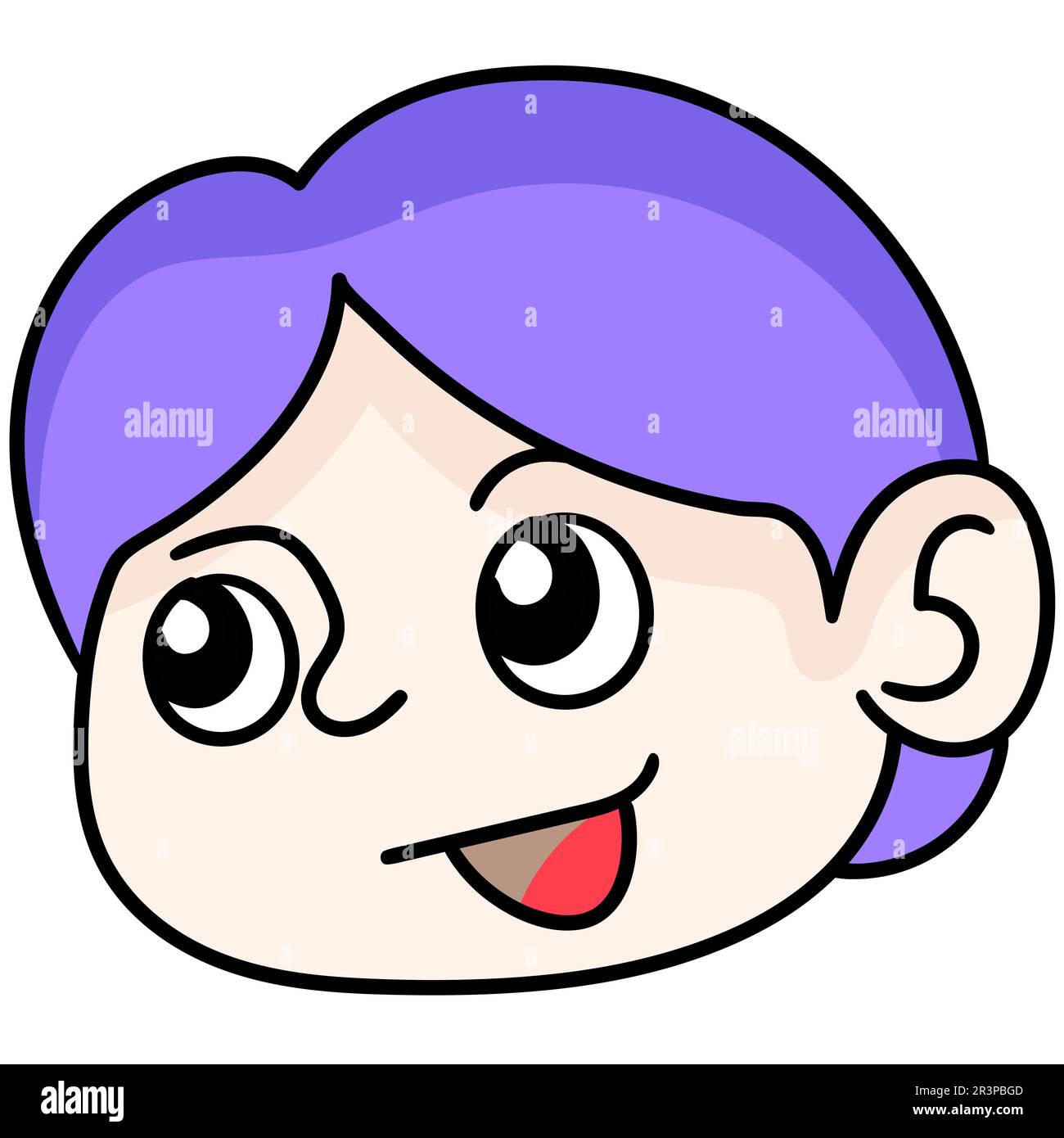 A man with a smiling expression, doodle kawaii. doodle icon image Stock ...