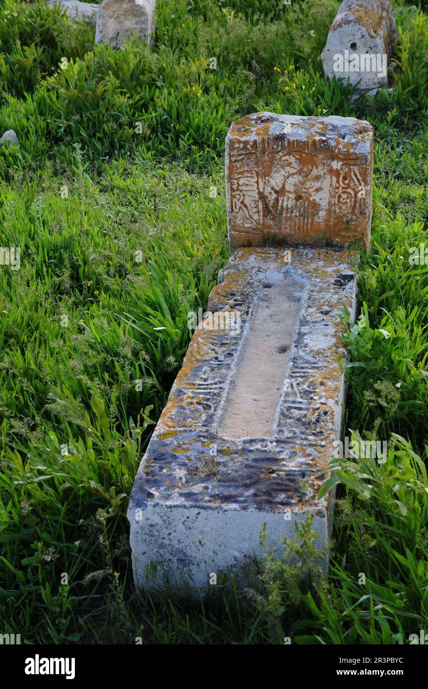 The Celebibagi Seljuk Cemetery, located in Ercis, Turkey, contains ...