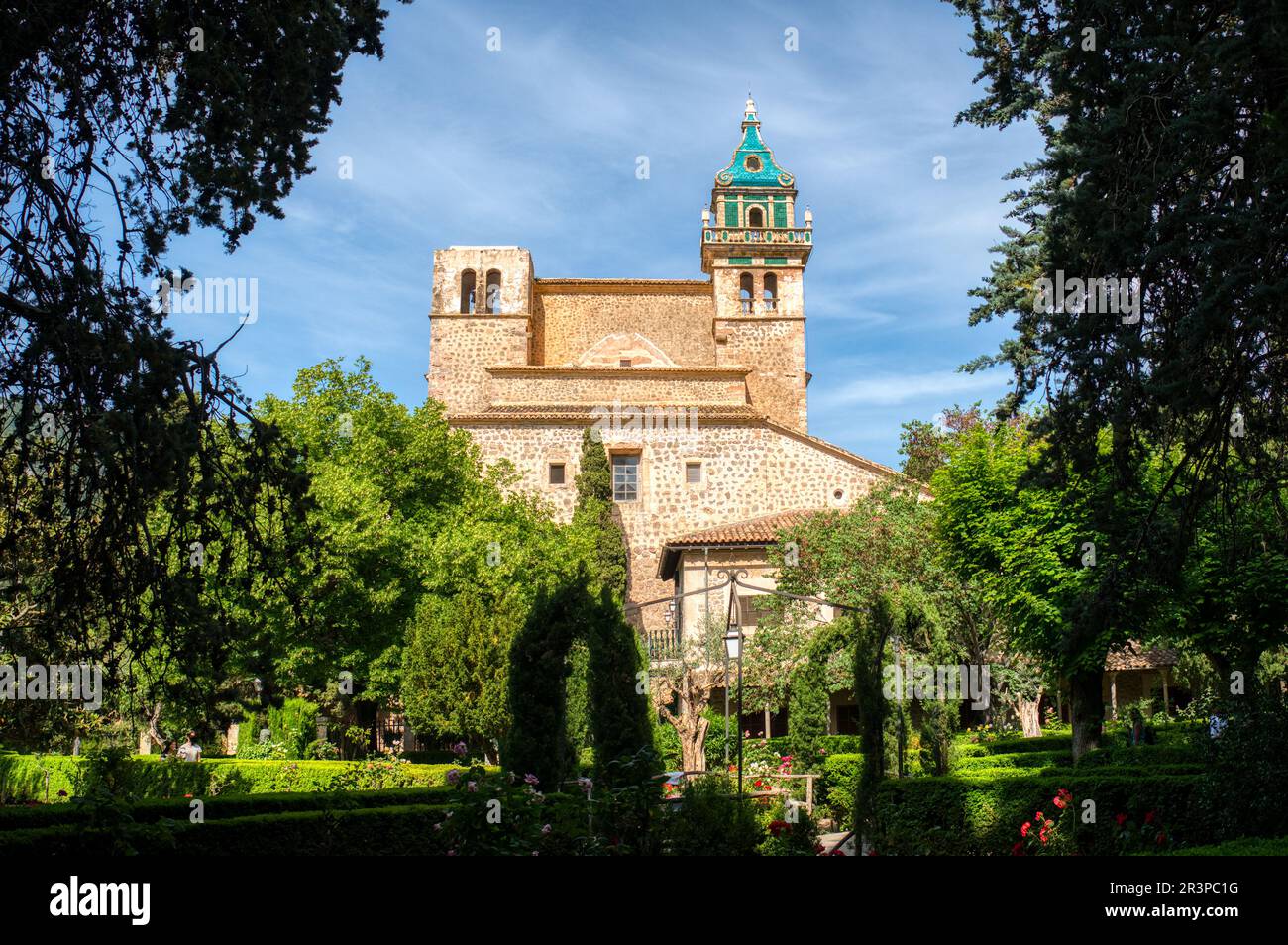 Royal Carthusian Monastery in Valldemossa traditional village ...