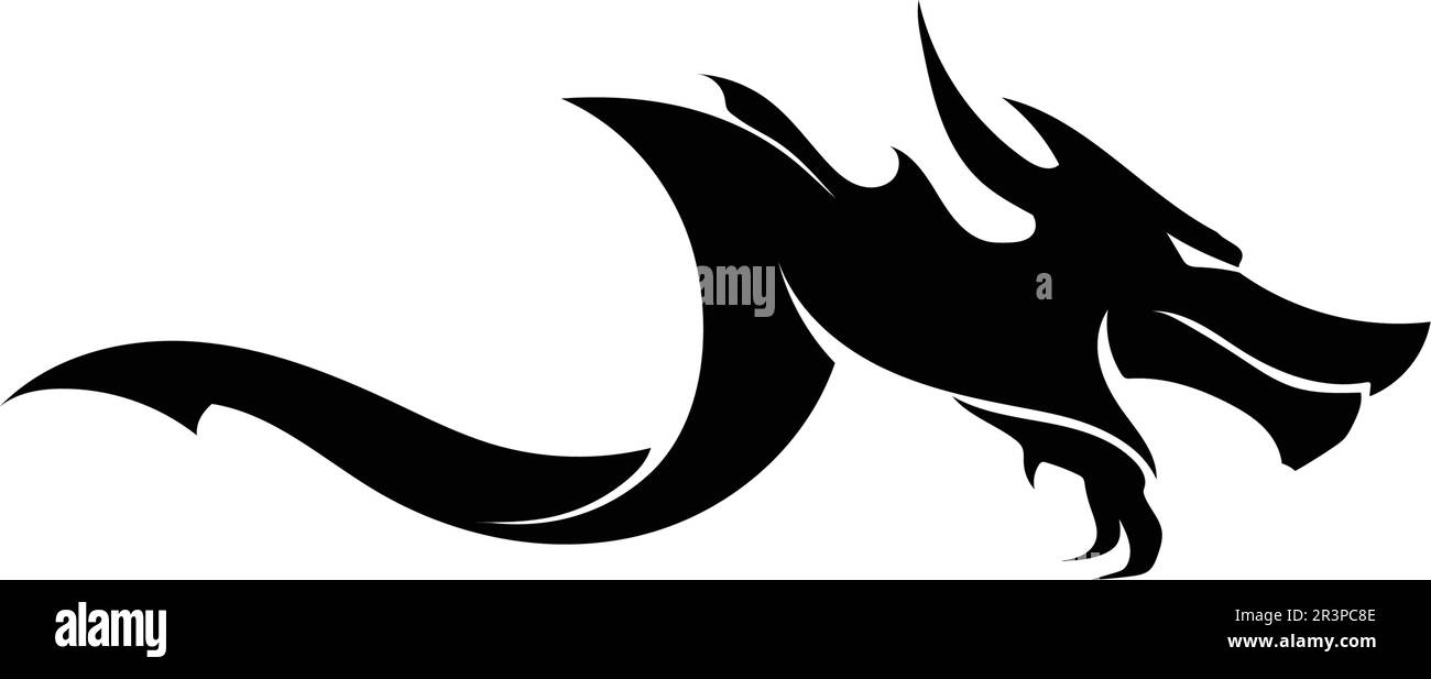 Head dragon flat color logo template vector illustration Stock Vector ...