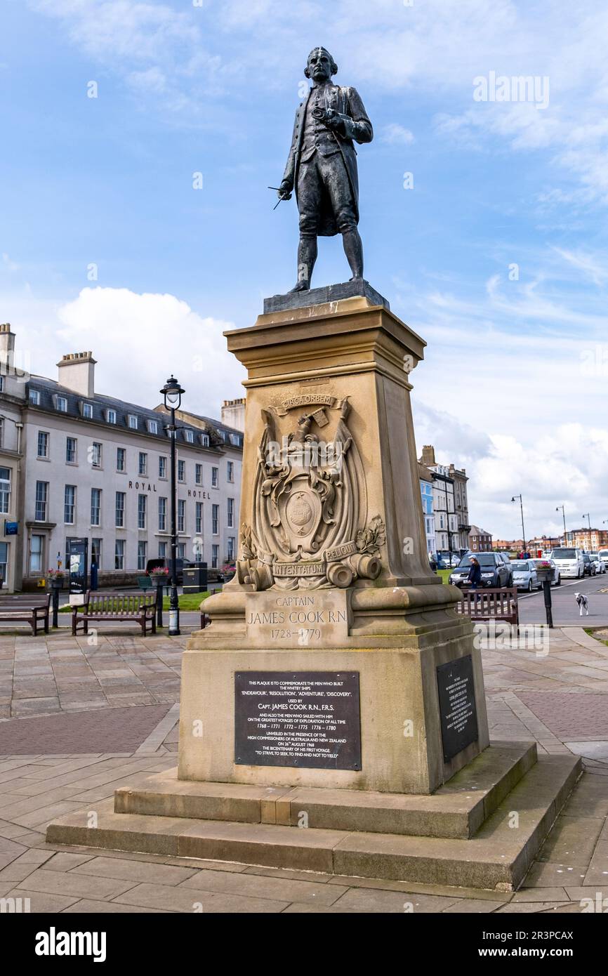 Captain James Cook Monument, Whitby, North Yorkshire, England, UK Stock ...
