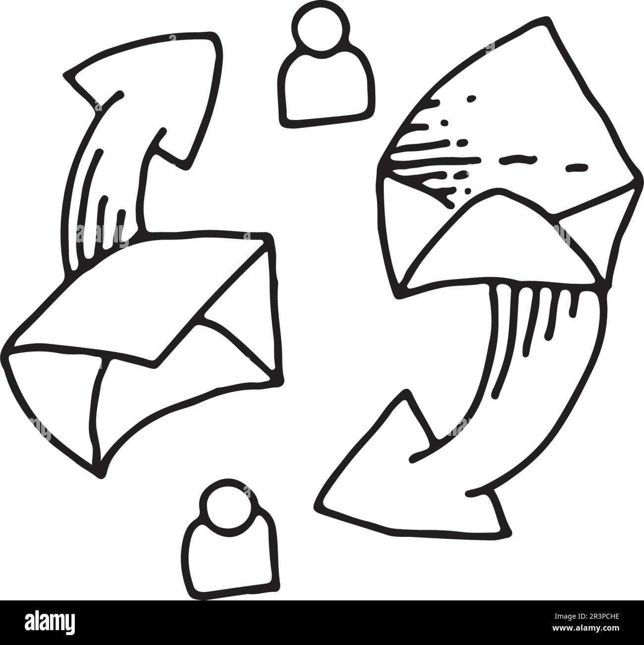 Email envelope letter logo design Black and White Stock Photos & Images ...