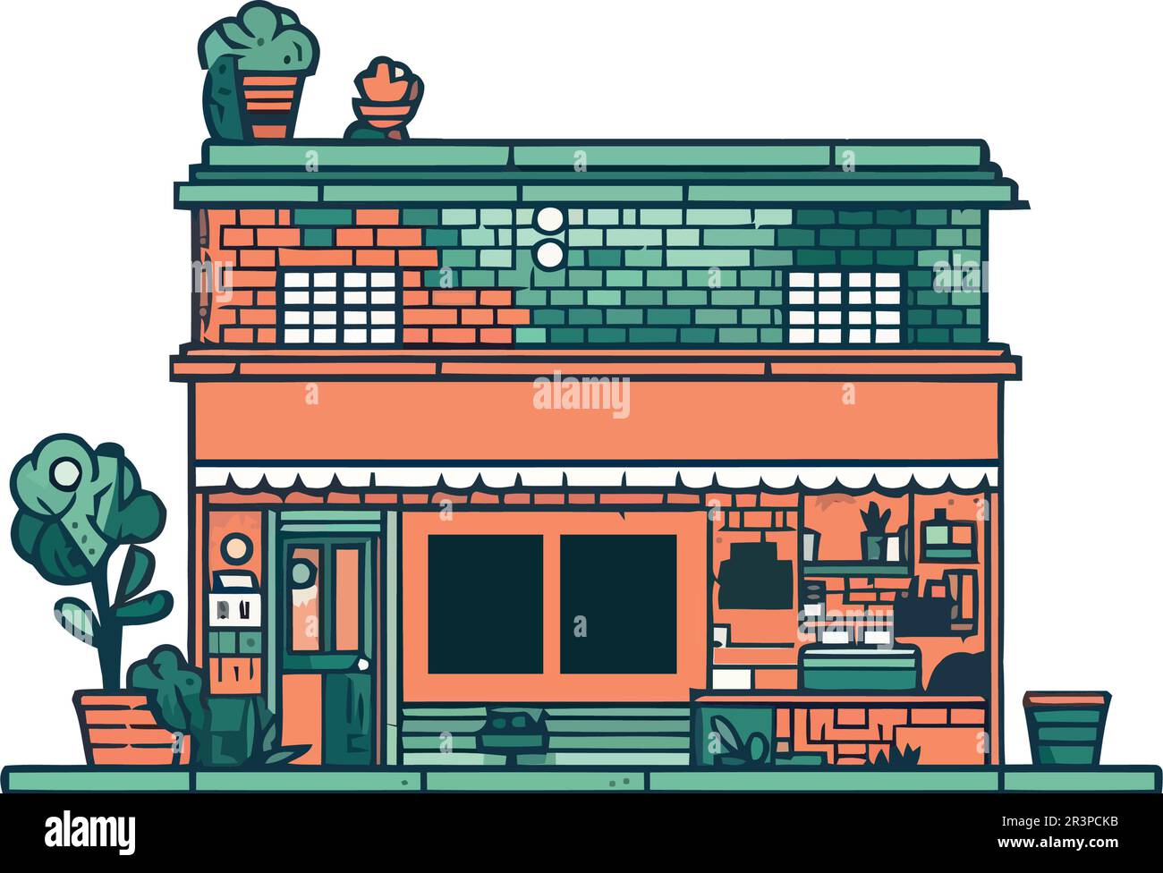 Modern store facade bricks backdrop Stock Vector Image & Art - Alamy