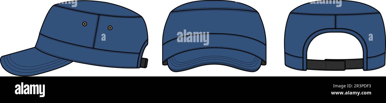 Military cadet cap ( work cap ) vector template illustration Stock ...