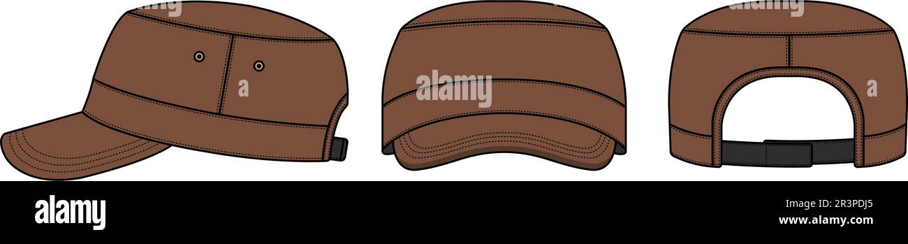 Military cadet cap ( work cap ) vector template illustration Stock ...