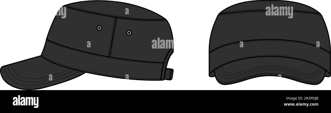 Military cadet cap ( work cap ) vector template illustration Stock ...