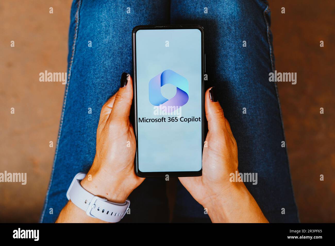 In this photo illustration, the Microsoft 365 Copilot logo is displayed ...