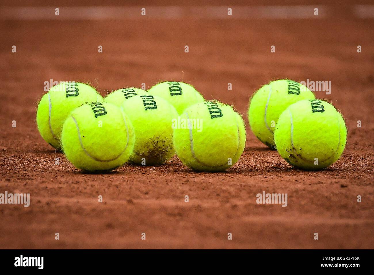 Illustration of the official balls during Roland-Garros 2023, Grand ...