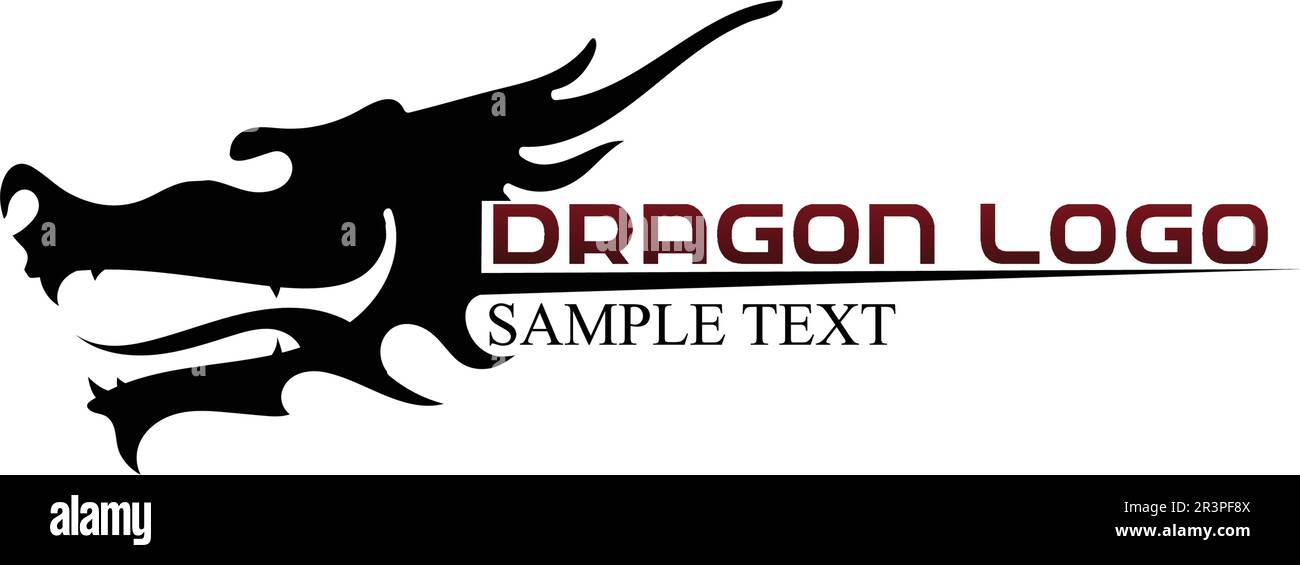 Head dragon flat color logo template vector illustration Stock Vector ...