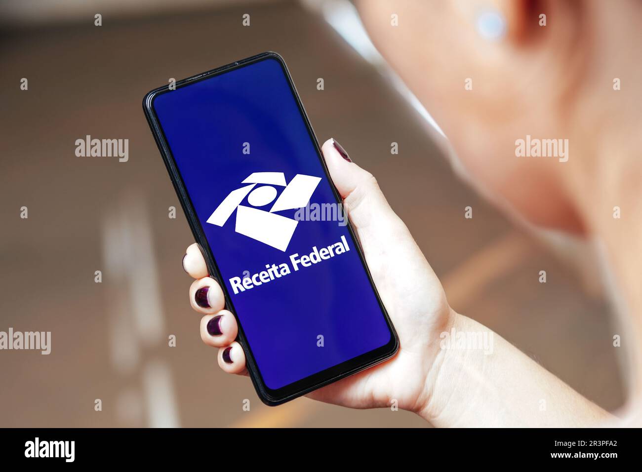 In this photo illustration, the Receita Federal do Brasil logo is ...