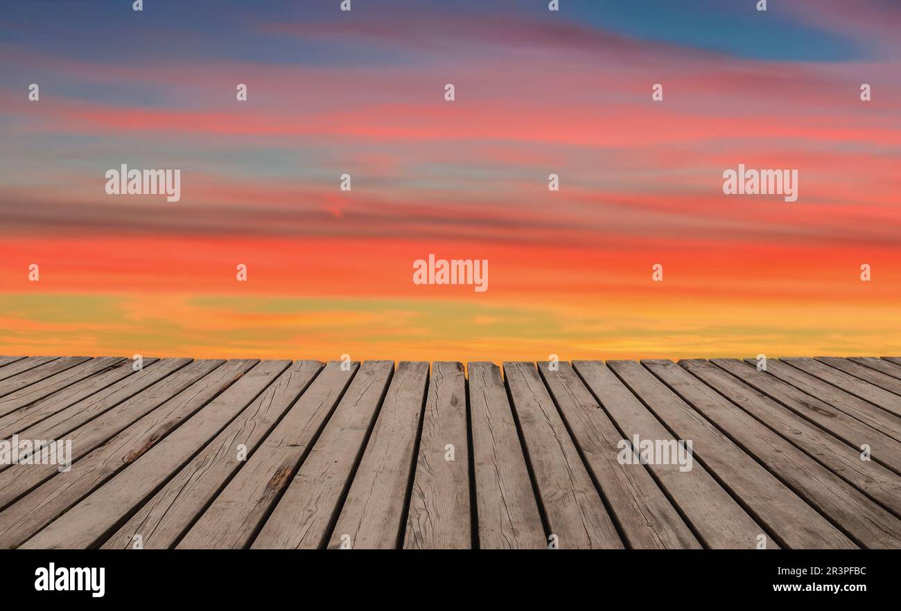 Wooden planks floor sunset color hi-res stock photography and images ...