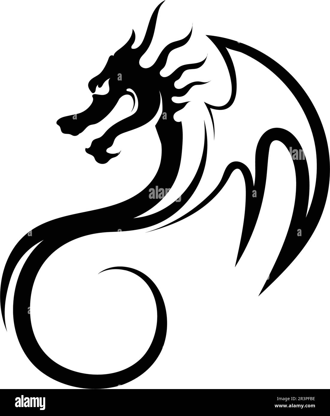 Head dragon flat color logo template vector illustration Stock Vector ...