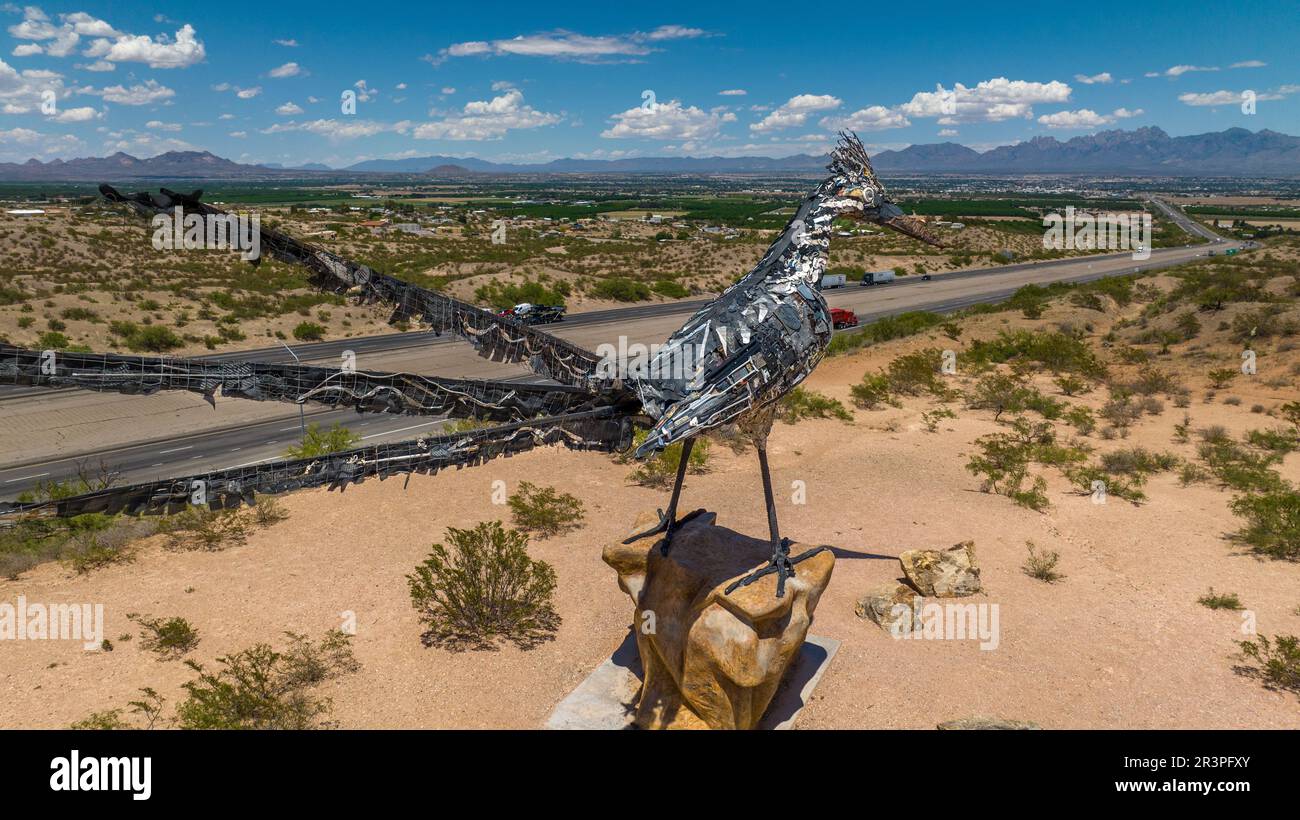Large Roadrunner Sculpture, made from discarded, recycled items ...