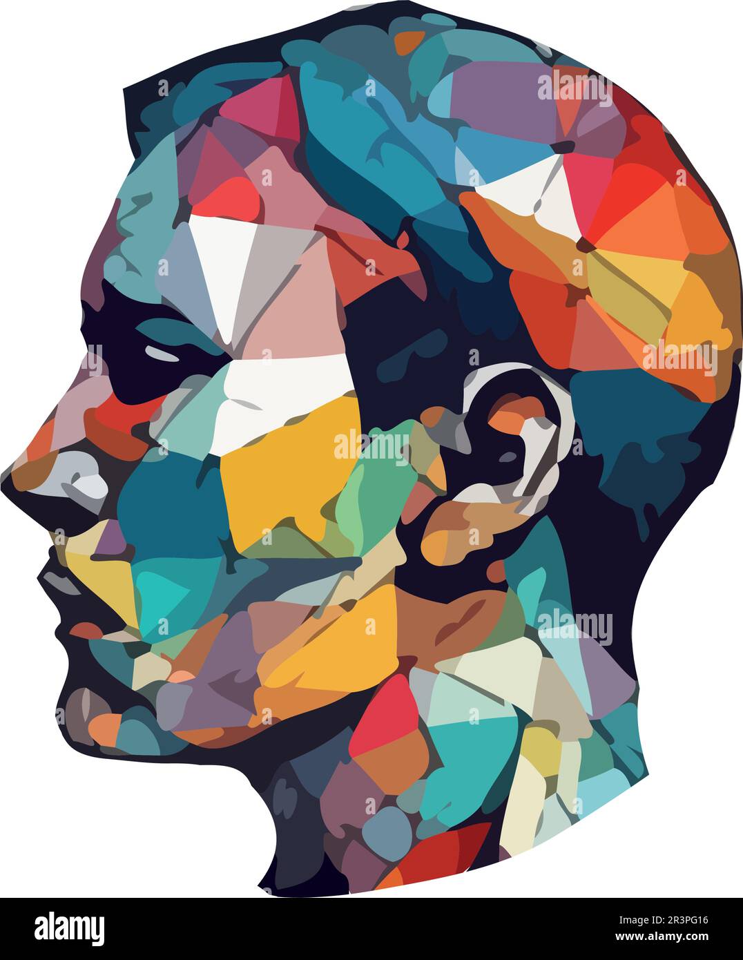 colored backdrop with cheerful abstract face Stock Vector Image & Art ...