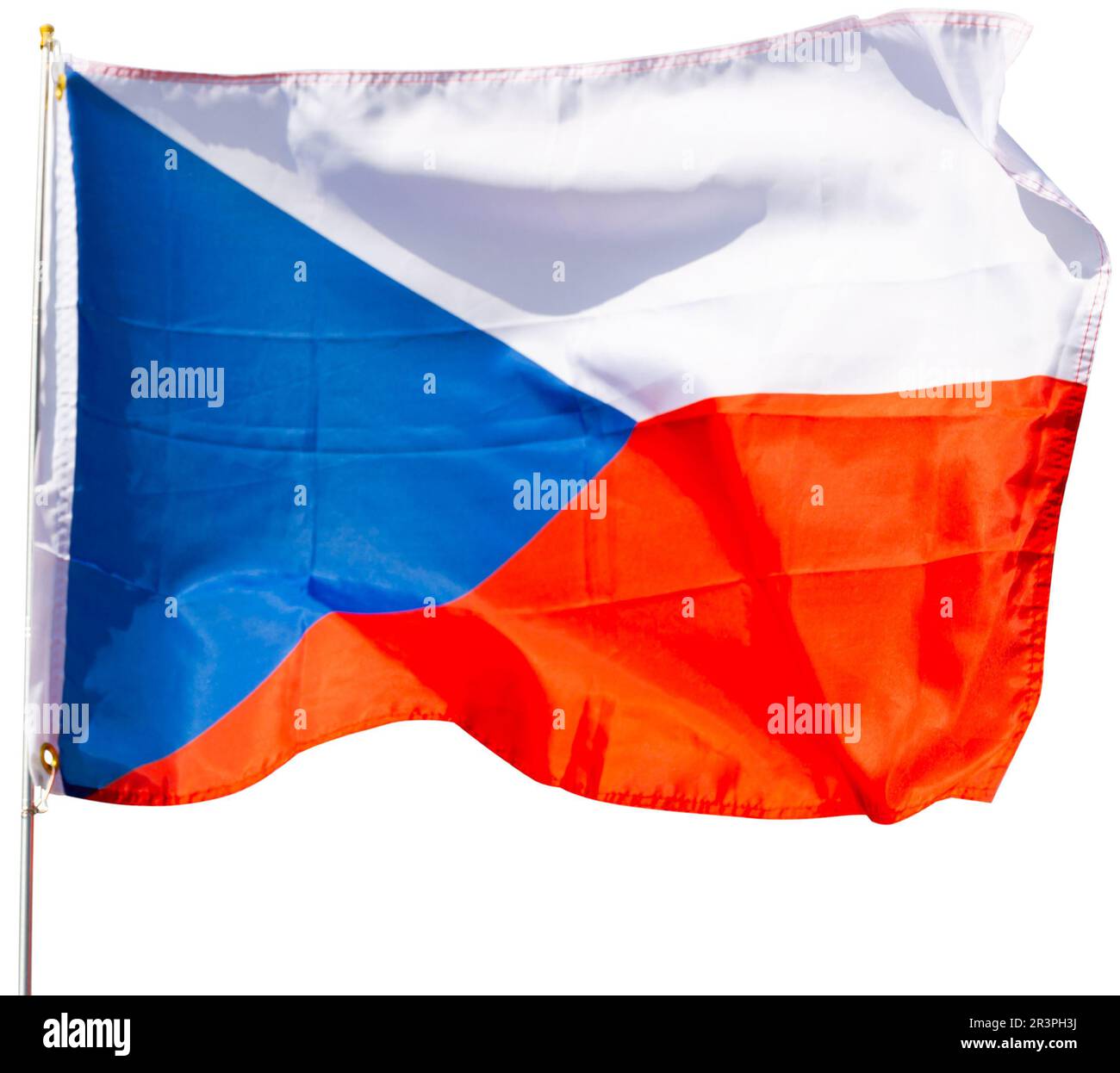Flag of Czech Republic waving. Isolated over white background Stock ...
