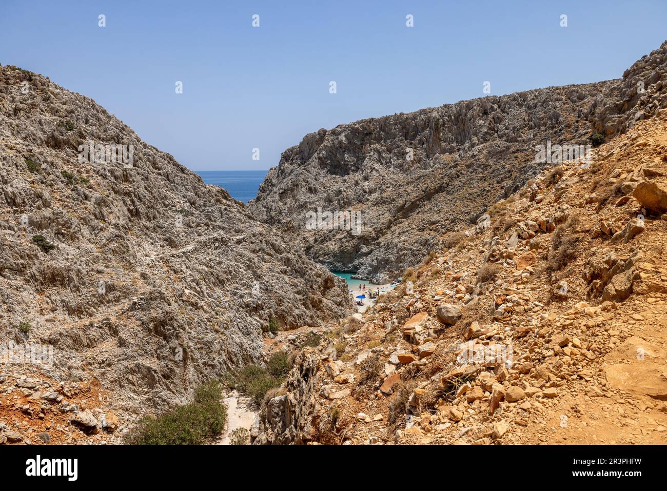Access ravine to Seitan Limania beach, Crete Stock Photo - Alamy