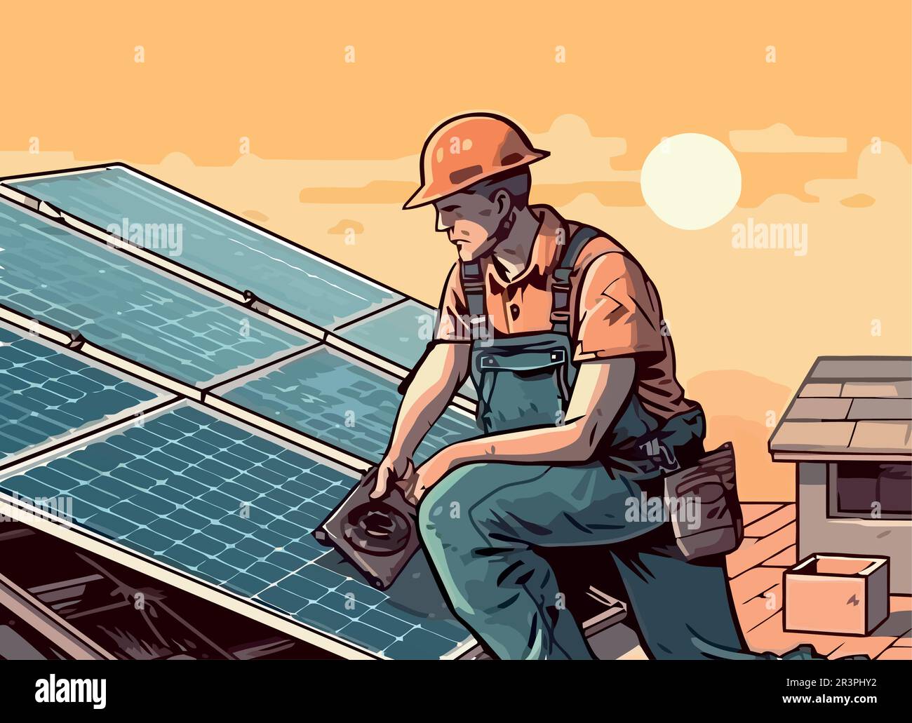 construction worker installing solar panels Stock Vector Image & Art ... construction worker installing solar panels Stock Vector Image & Art ...