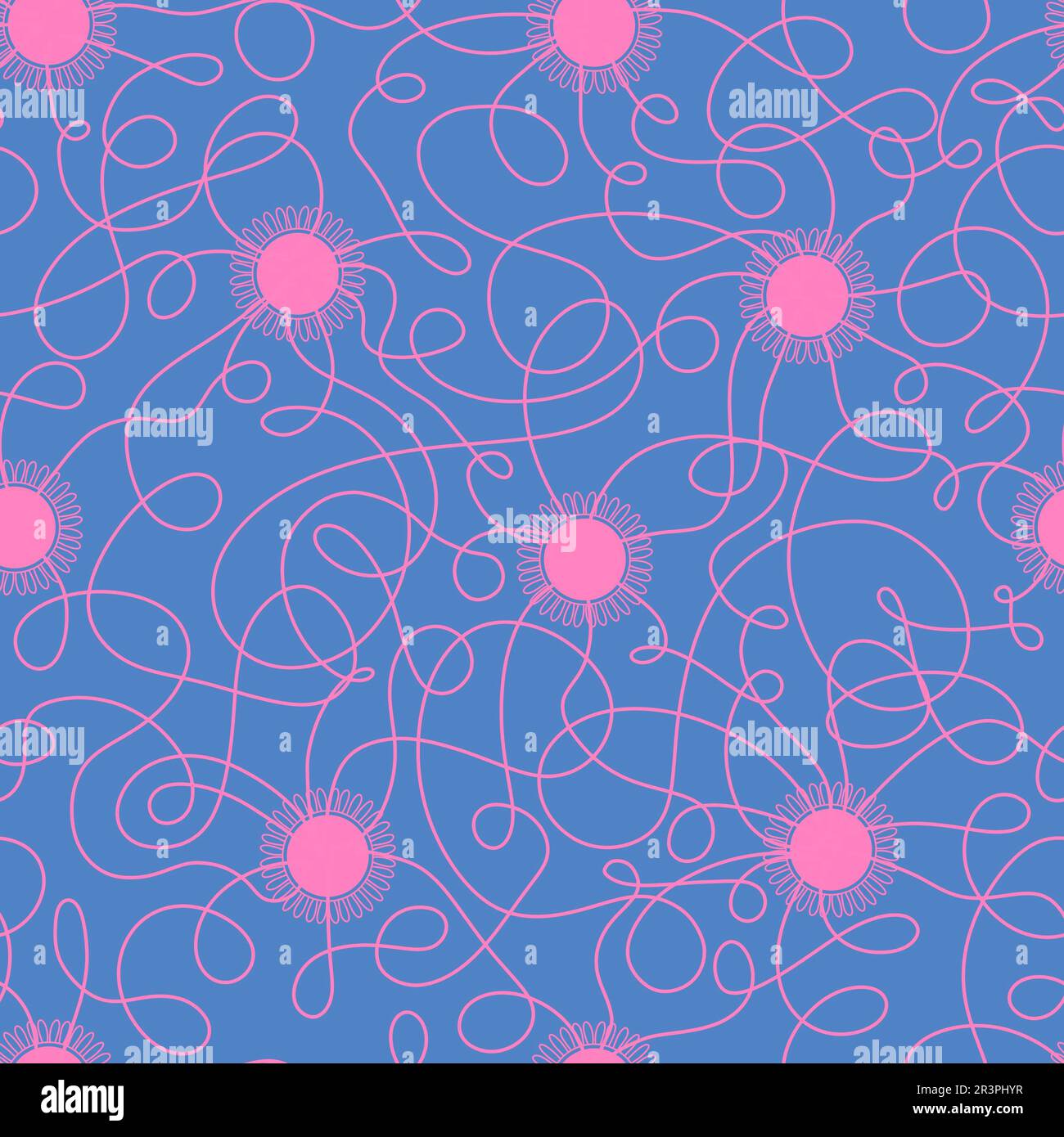 Abstract floral seamless flower line art pattern for wrapping paper and ...