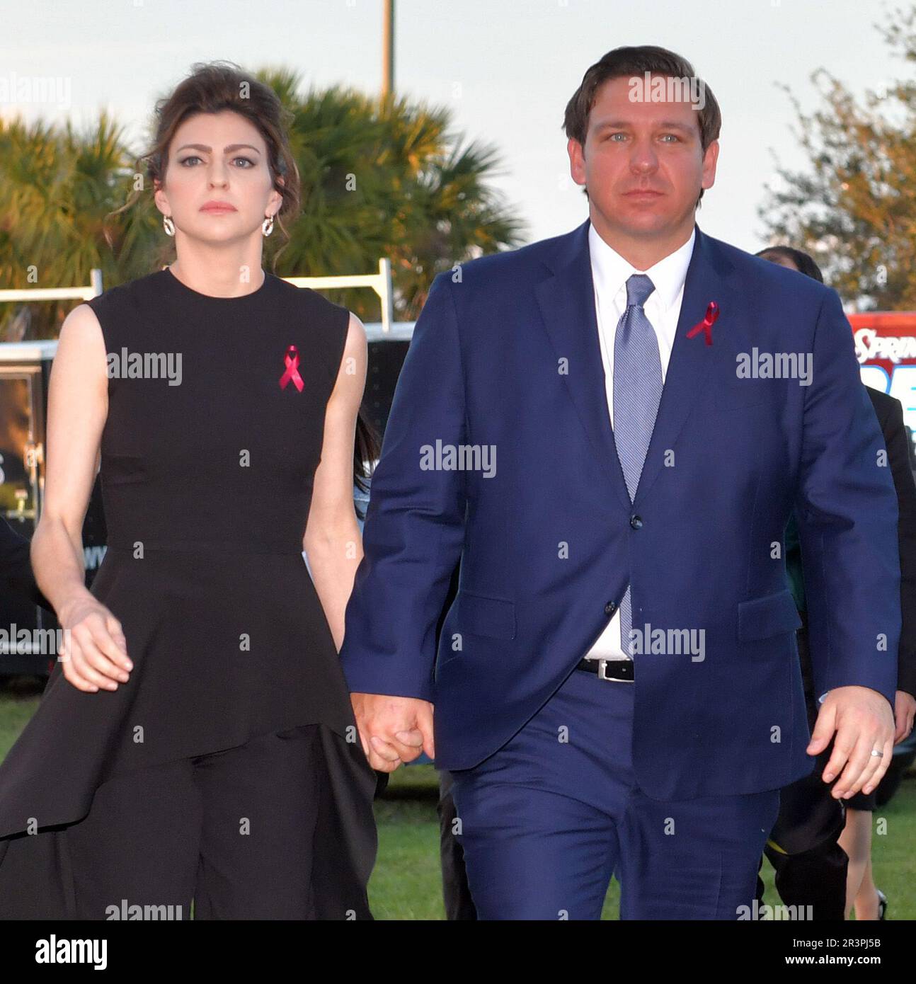 PARKLAND, FL - FEBRUARY 14: Gov Ron DeSantis and wife Casey DeSantis ...