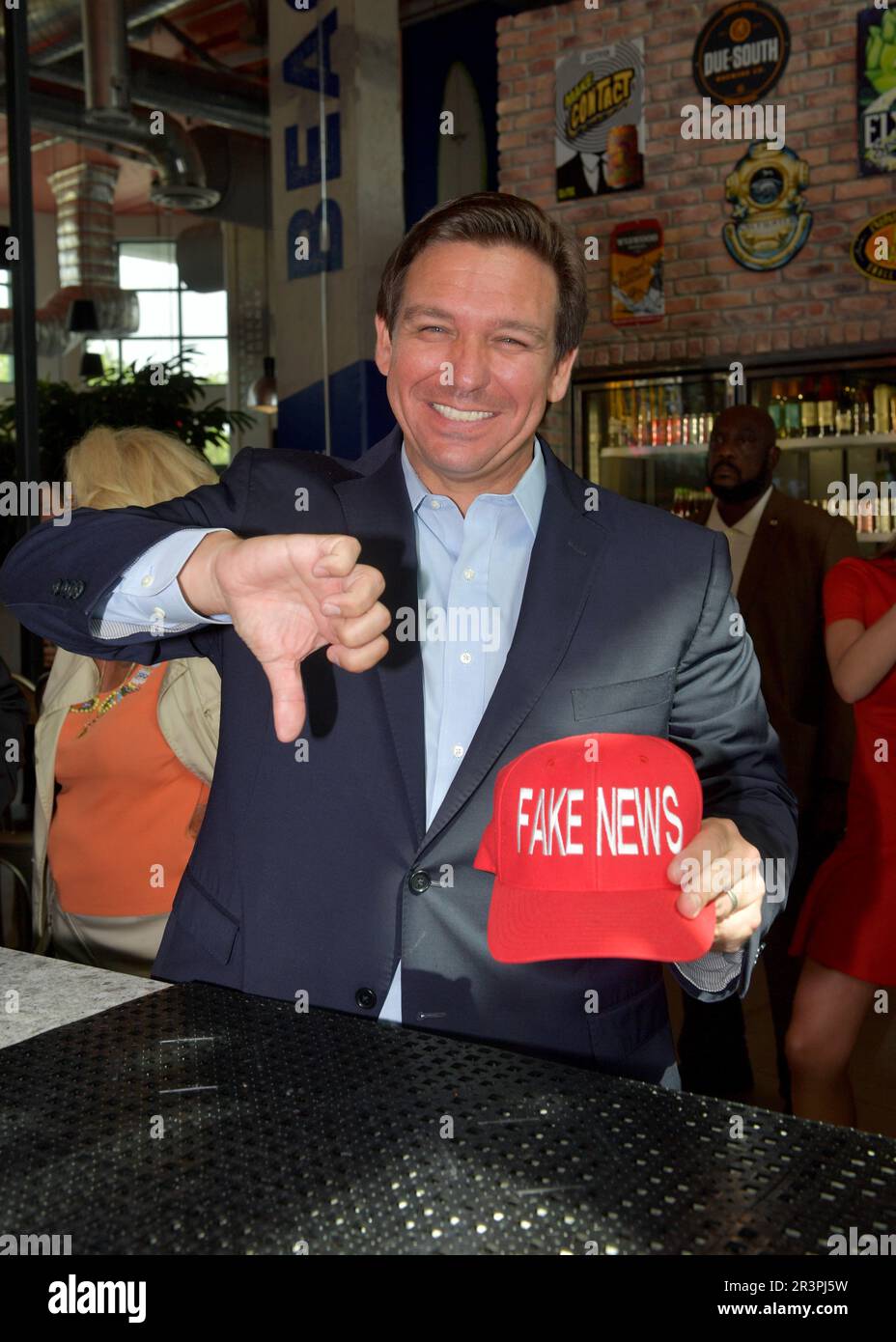 DELRAY BEACH, FL - APRIL 24: Florida Governor Ron DeSantis makes a ...