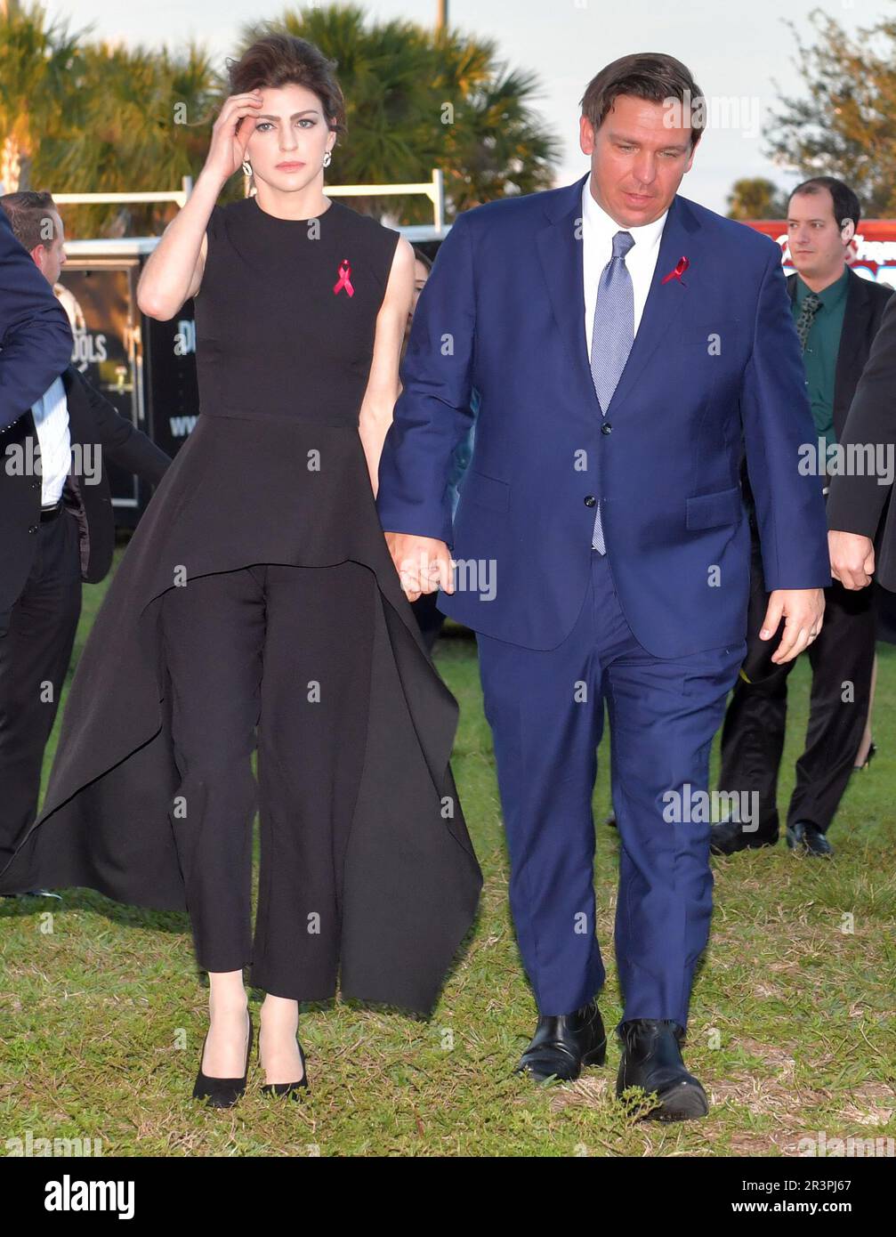 PARKLAND, FL - FEBRUARY 14: Gov Ron DeSantis and wife Casey DeSantis ...