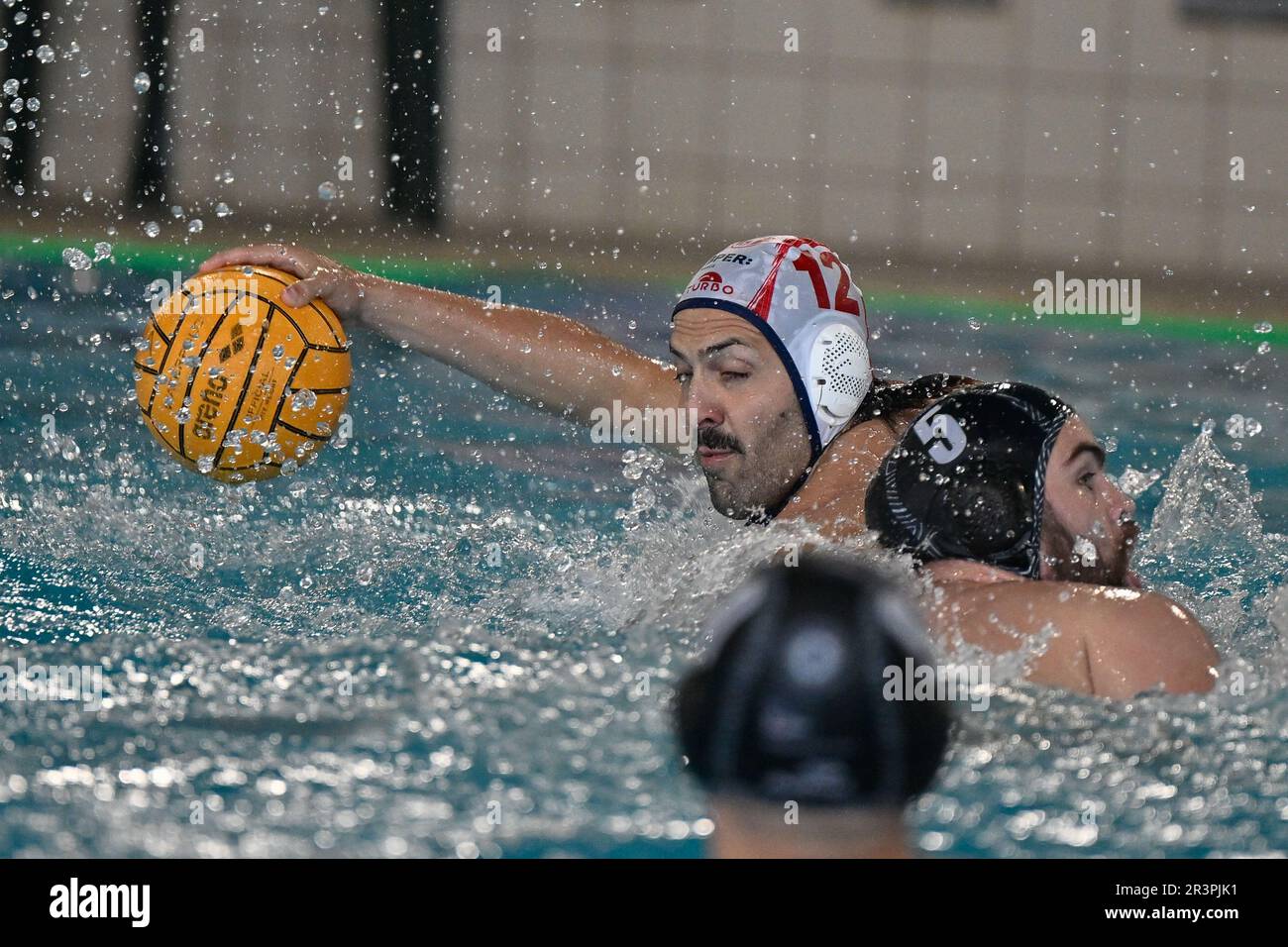 Savona, Italy. 24th May, 2023. Giacomo Lanzoni (Savona) - Ivan Vrlic (Trieste) during the ...