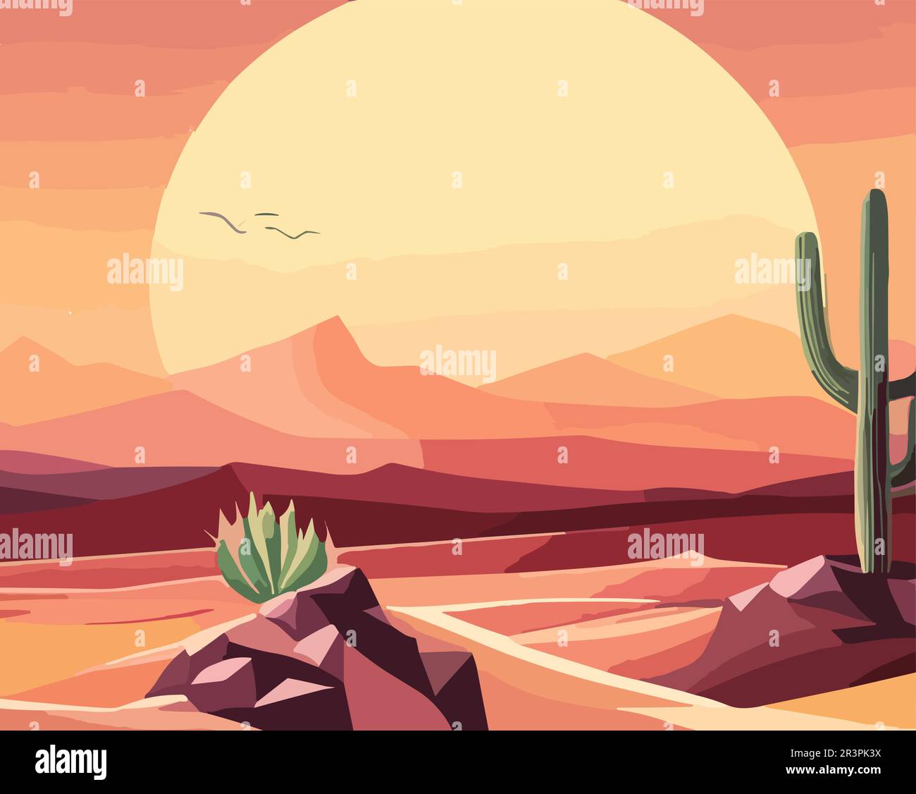 Sunset in western arizona Stock Vector Images - Alamy