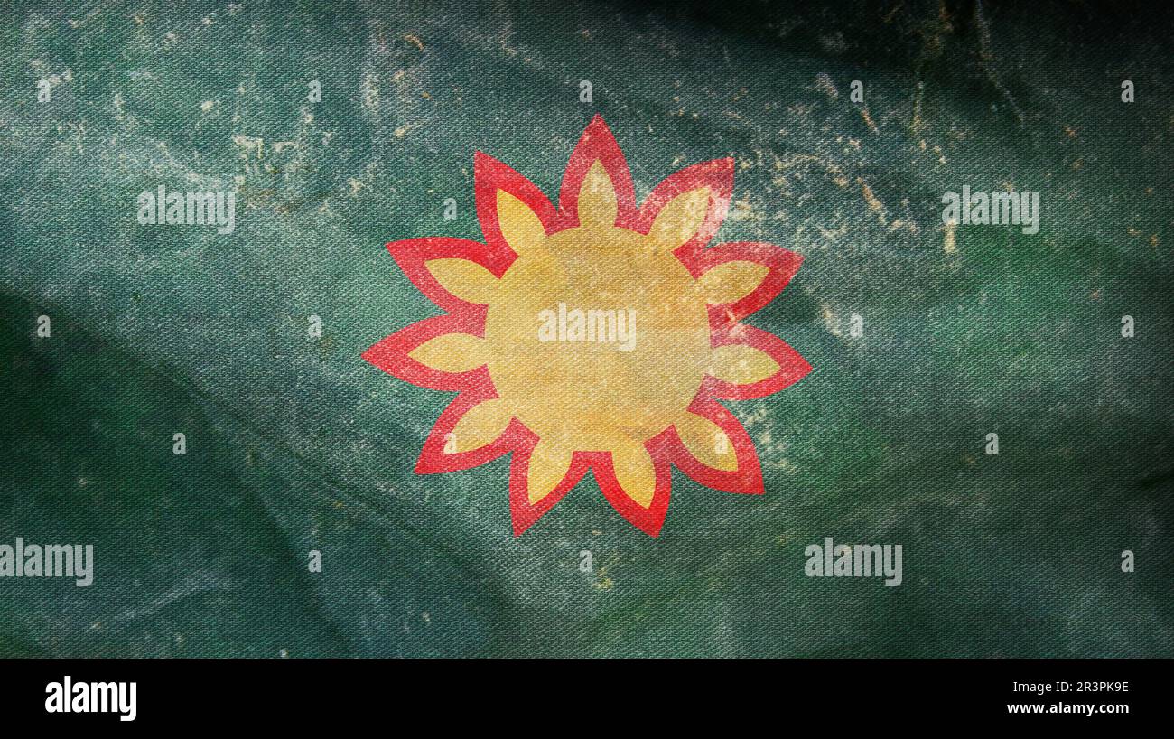 retro flag of Native Mexican peoples Nahuas with grunge texture. flag ...