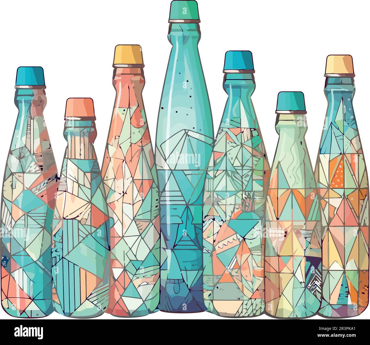 abstract stylish glass bottles Stock Vector Image & Art - Alamy