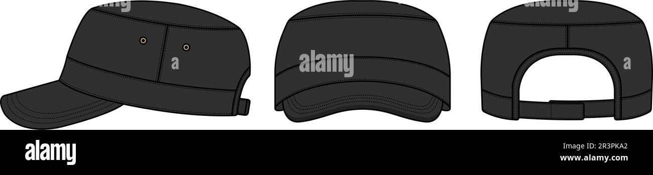Military cadet cap ( work cap ) vector template illustration Stock ...