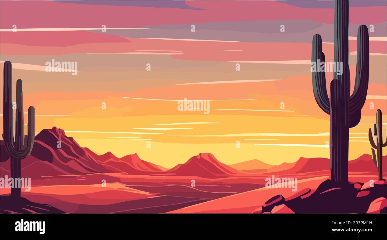 Hill landscape in arizona Stock Vector Images - Alamy