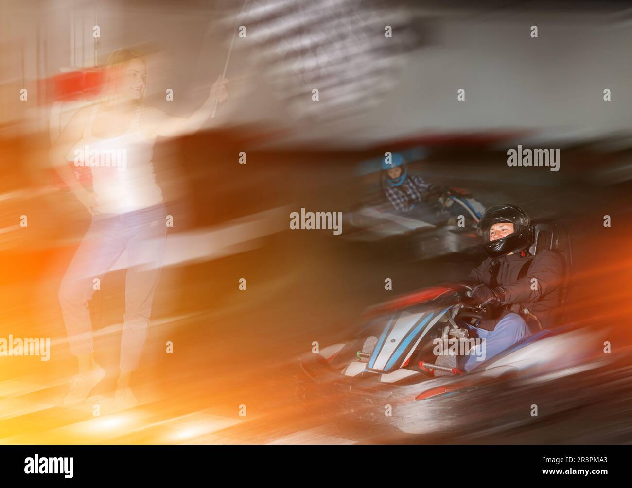 Racer driver man flag hi-res stock photography and images - Alamy