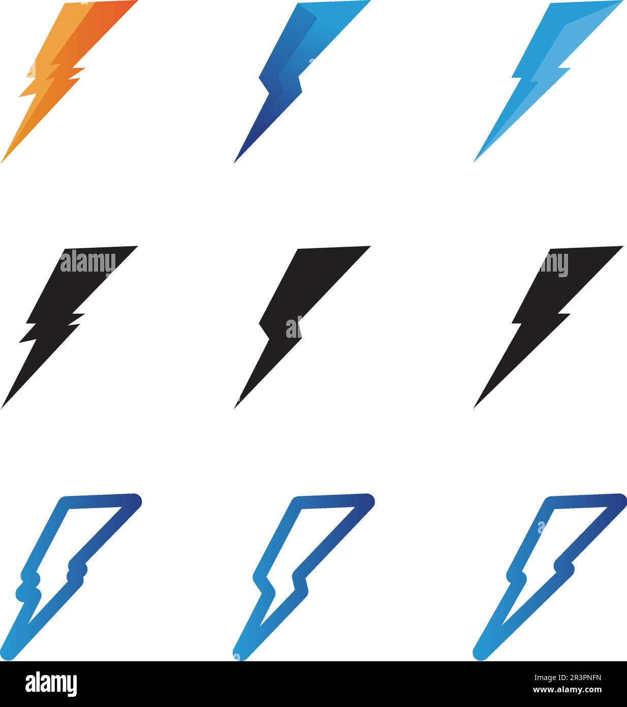 electric Vector lightning icon logo and symbols Stock Vector Image ...