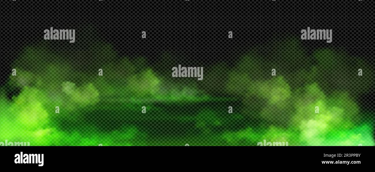 Realistic green gas clouds on transparent background. Vector ...
