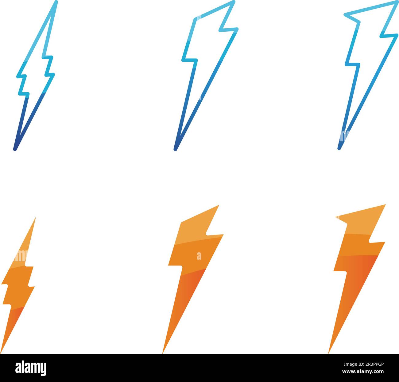 electric Vector lightning icon logo and symbols Stock Vector Image ...