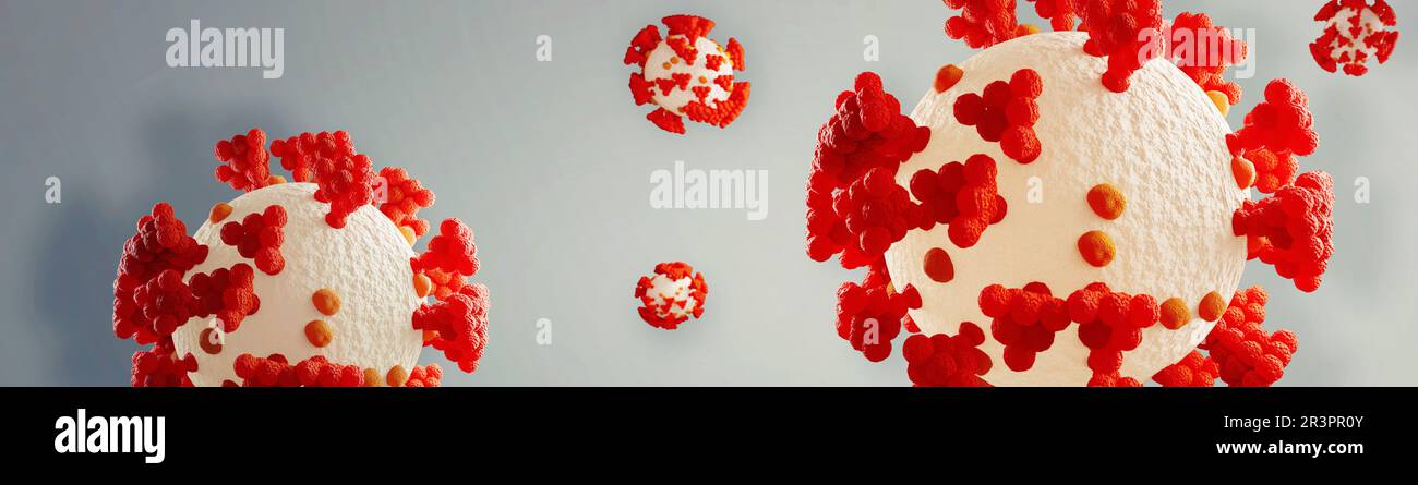 Dangerous corona virus, SARS pandemic risk concept. 3D illustration ...