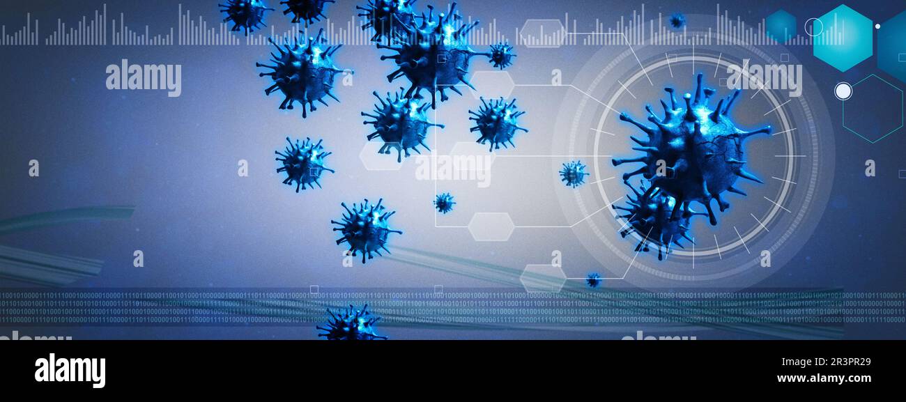 Dangerous corona virus, SARS pandemic risk concept. 3D illustration ...