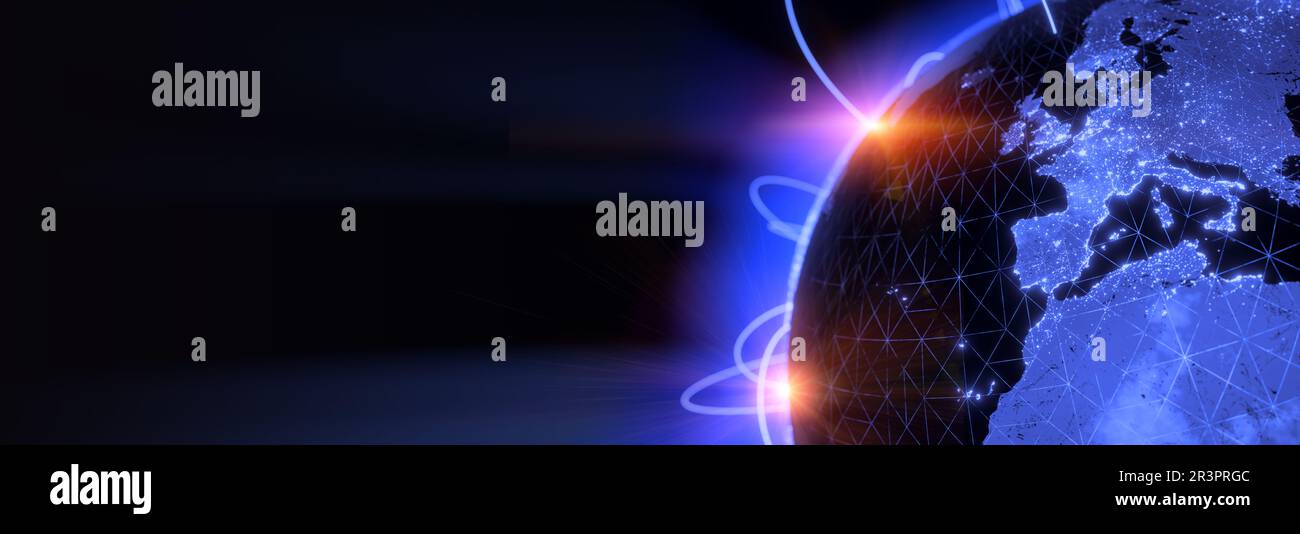 Global connection concept. Planet earth network sphere. 3d rendering ...