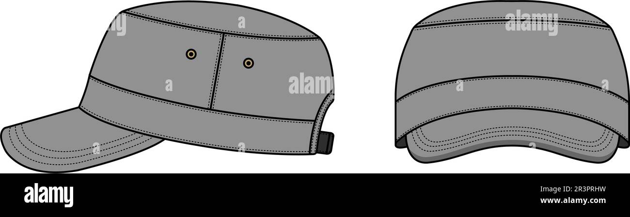 Military cadet cap ( work cap ) vector template illustration Stock ...