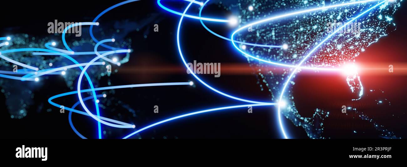 Global connection concept. Planet earth network sphere. 3d rendering ...