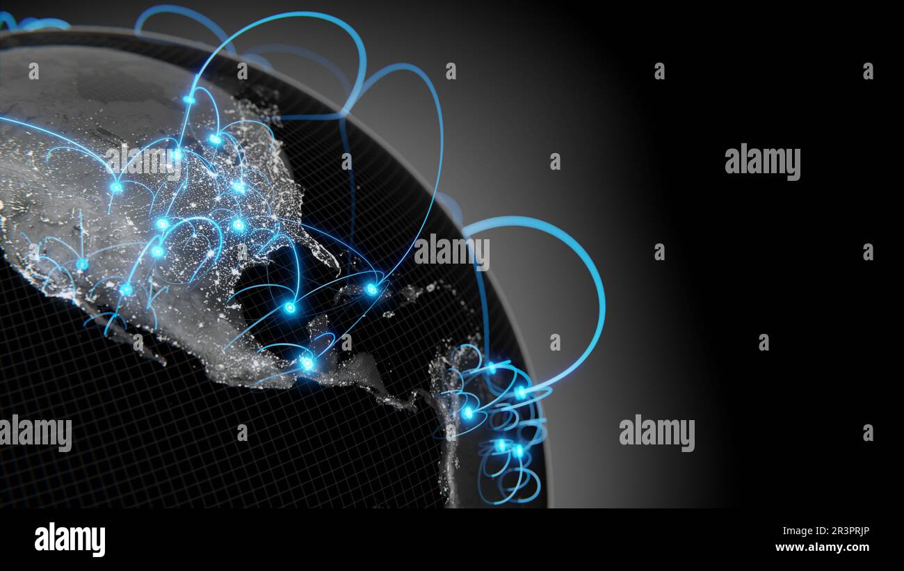 Global connection concept. Planet earth network sphere. 3d rendering ...