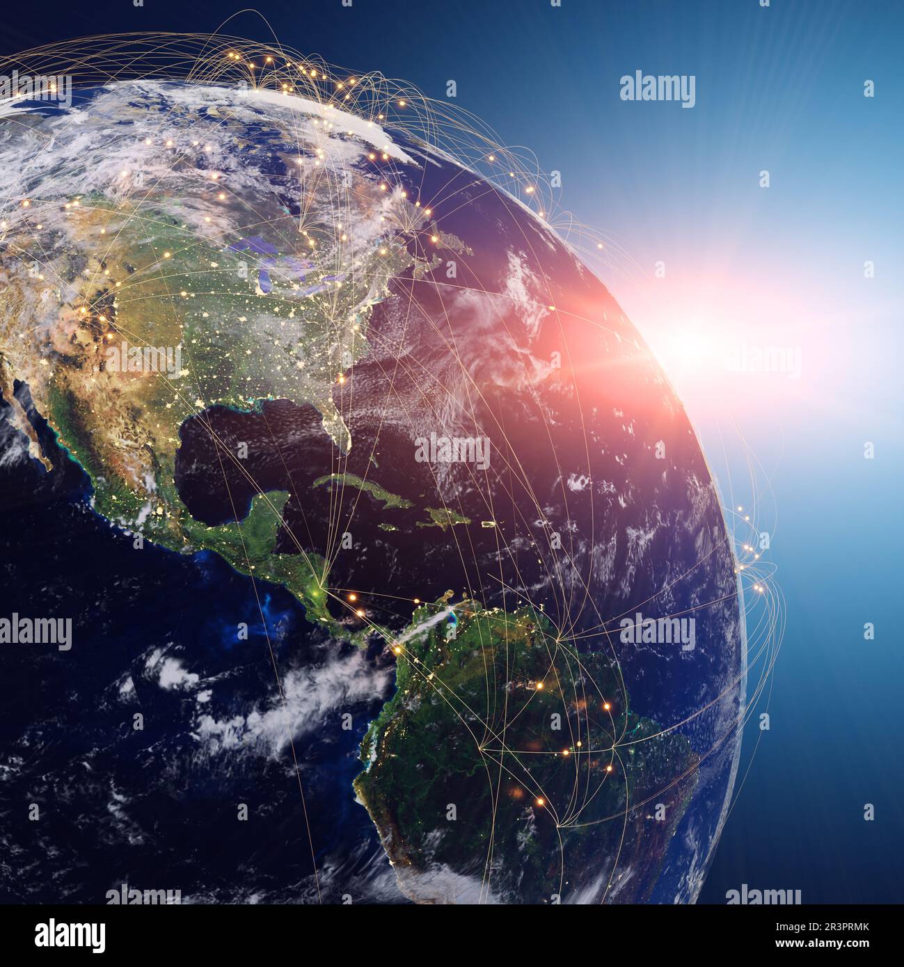 Global connection concept. Planet earth network sphere. 3d rendering ...