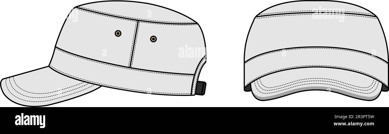 Military cadet cap ( work cap ) vector template illustration Stock ...