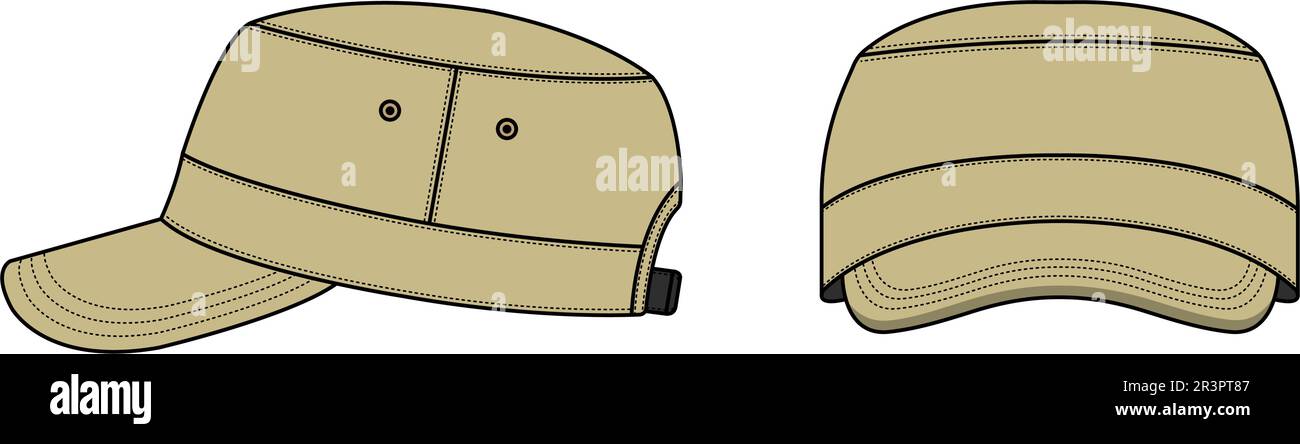 Military cadet cap ( work cap ) vector template illustration Stock ...