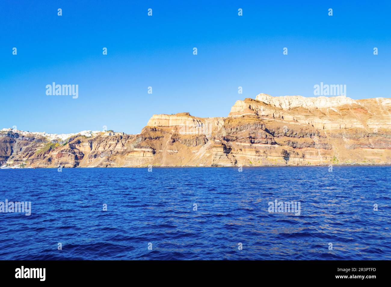 Cliff face of Santorini Caldera Thira island in Aegean Sea,Greece.seen ...
