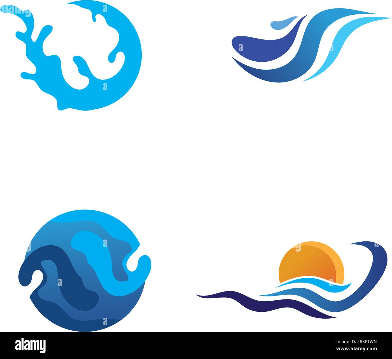 water Waves beach logo and symbols template icons app Stock Vector ...